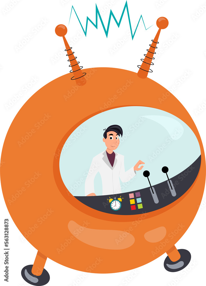 Time Travel Machine cartoon illustration graphic Stock Illustration ...