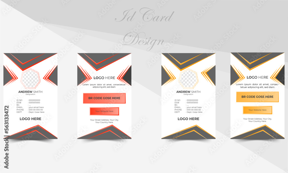 Vecteur Stock Creative id card concept. Corporate Business identity ...