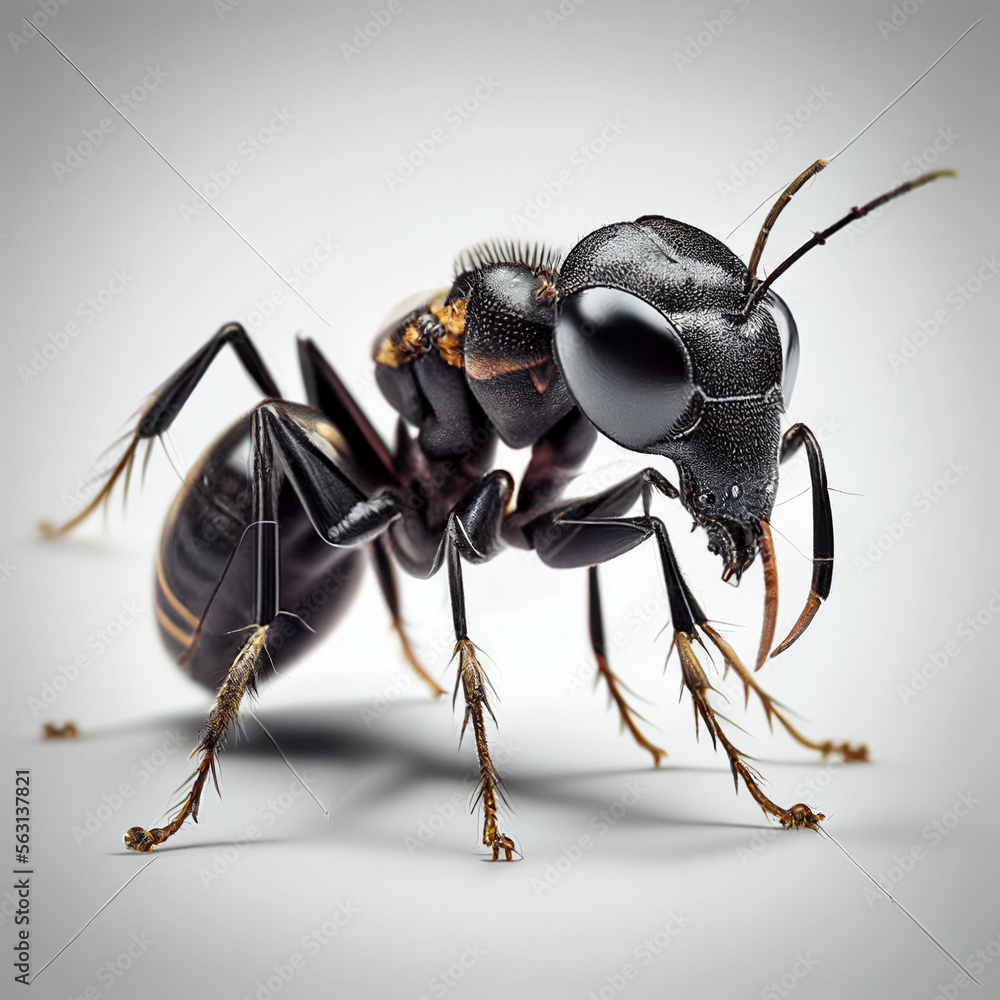 Carpenter Ant full body image with white background ultra realistic ...