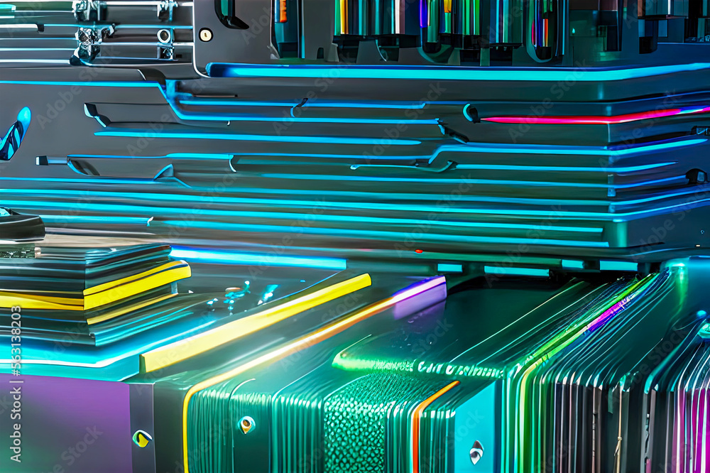 Data flow lines, Hardware, technology, data flow, cyber conections ...