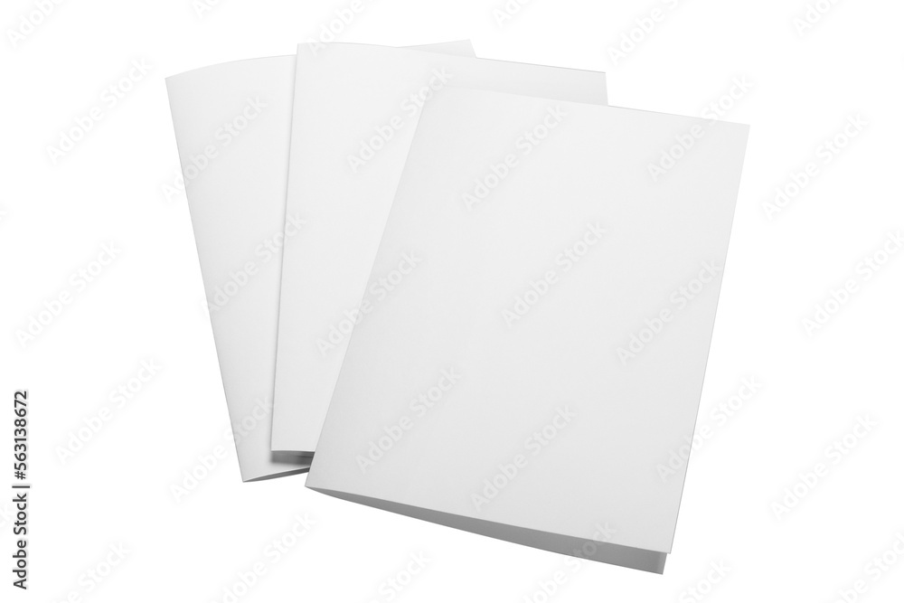 Three white folded pieces of paper cut out Stock Photo | Adobe Stock
