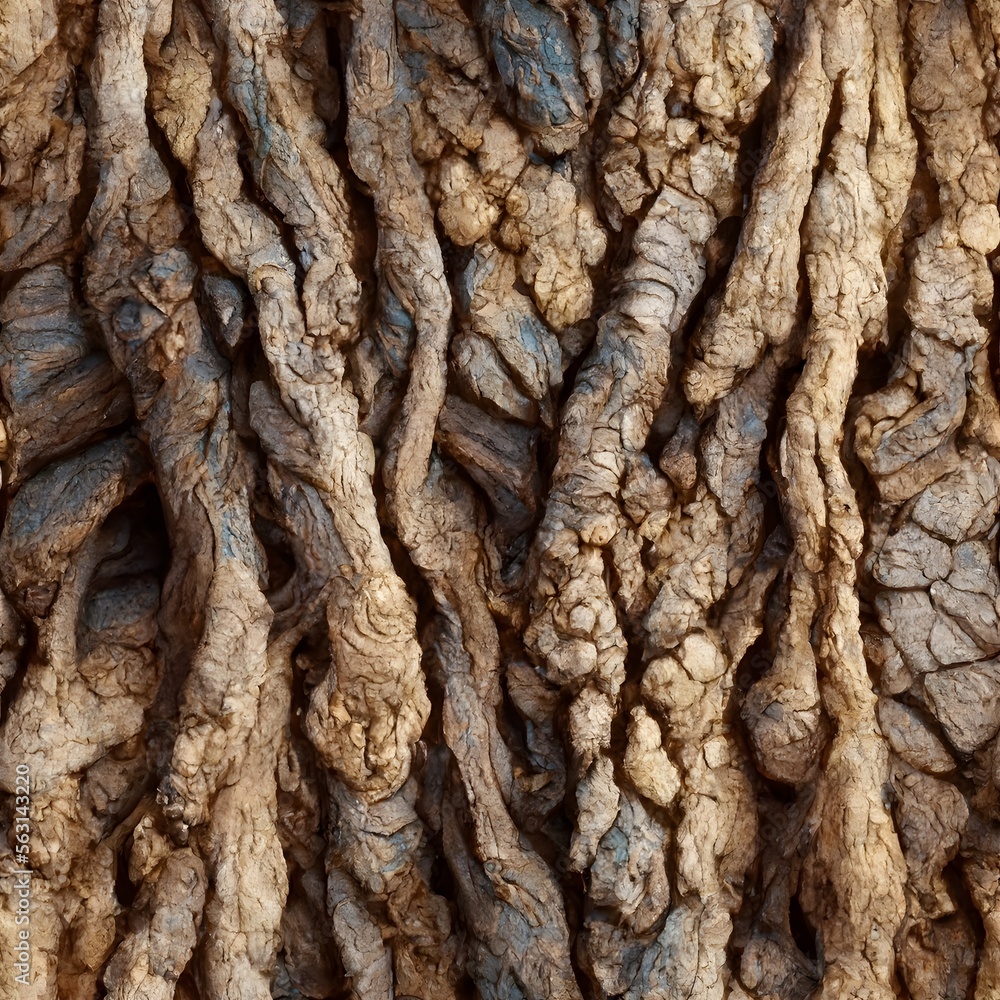 texture map tile of cypress tree roots skinbark completely unwrapped in ...