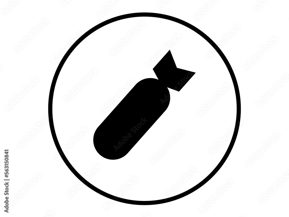Aviation bomb icon. War missile vector, destruction concept isolated on ...