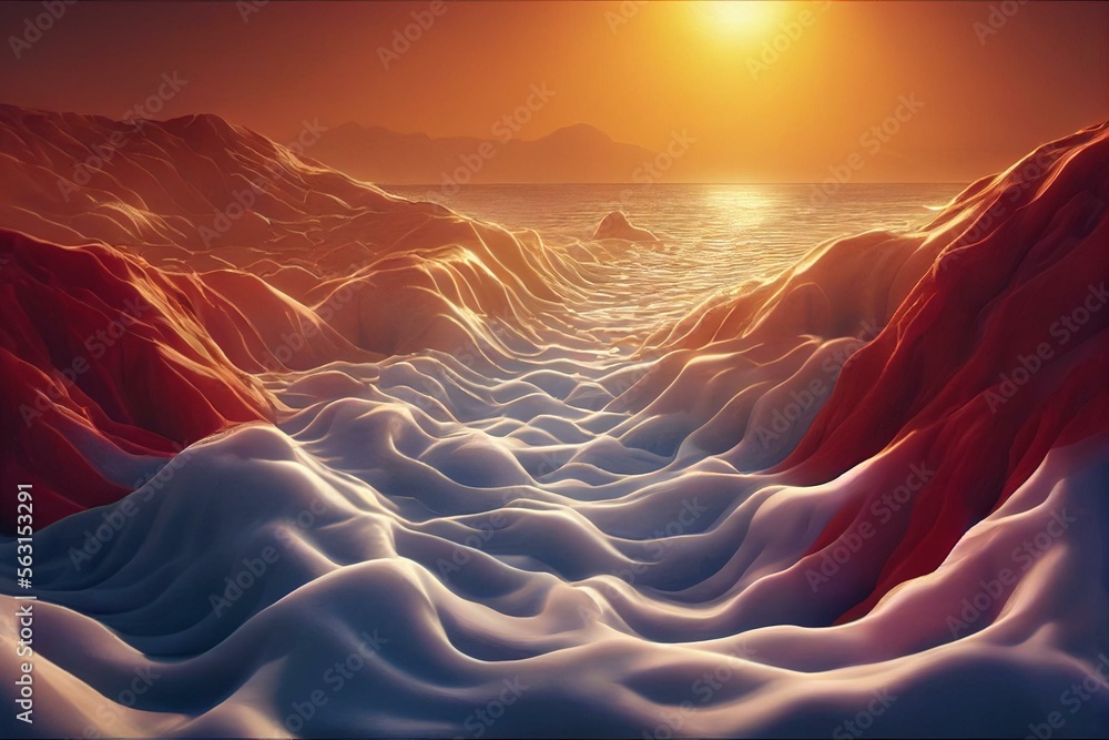 Moses parting the Red Sea created with Generative AI Stock Illustration ...
