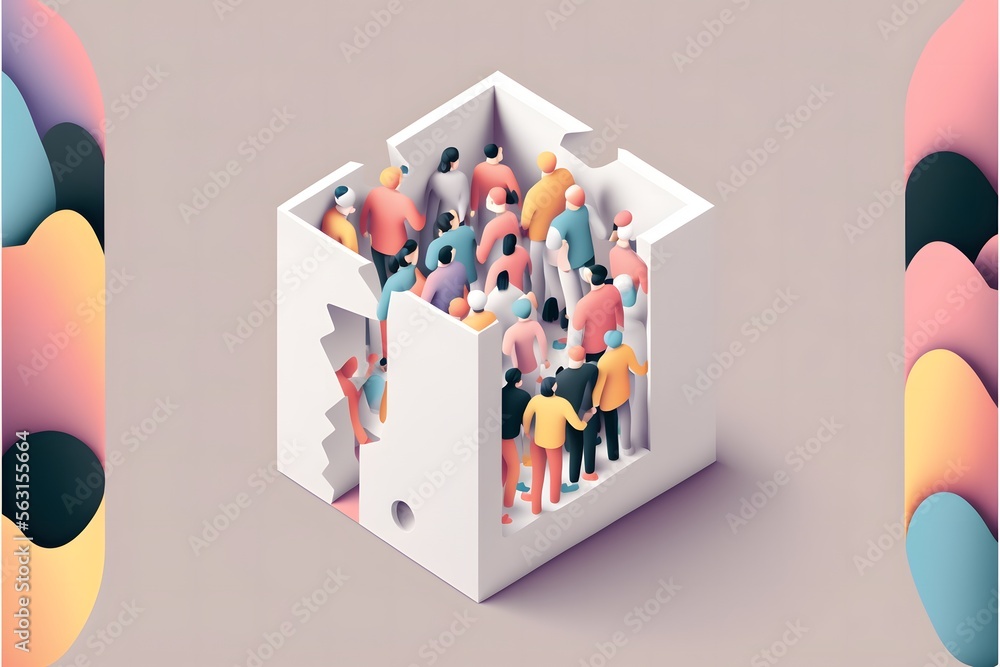 Thinking inside the box, thinking outside the box. Business concept ...