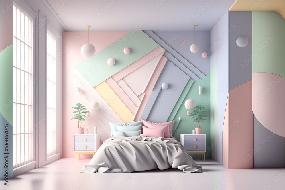 Luxurious interior design of a modern and minimalistic bedroom with ...