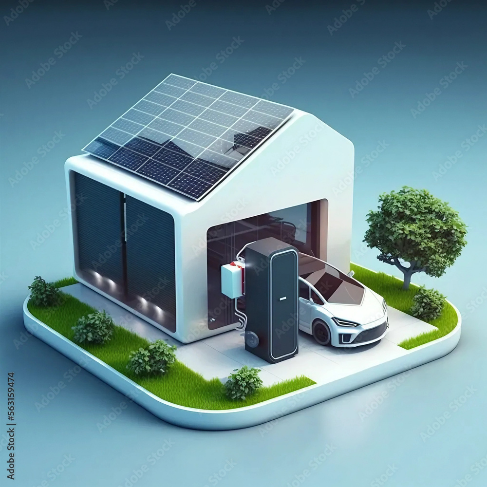 Home virtual battery energy storage with house photovoltaic solar ...