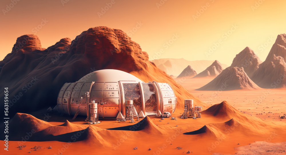 Mars the Red Planet Colonization with High Technology Base Landscape ...