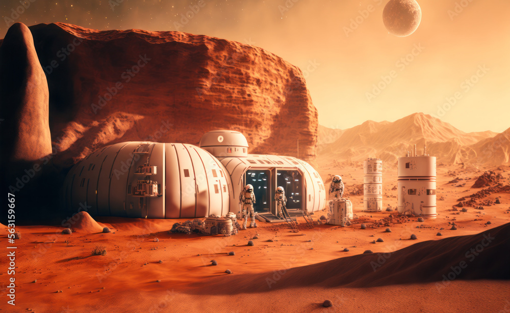 Mars the Red Planet Colonization with High Technology Base Landscape ...