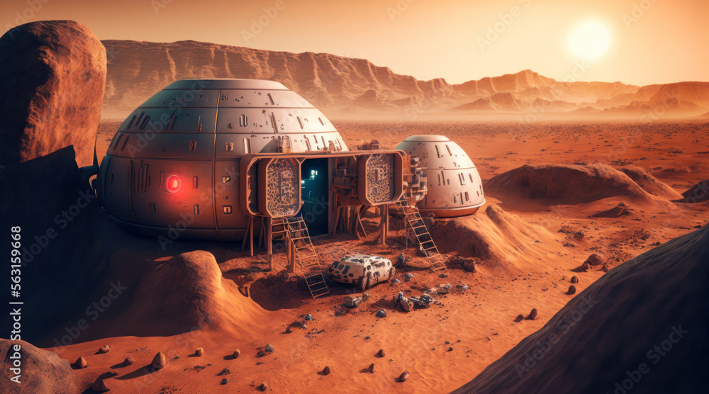 Mars the Red Planet Colonization with High Technology Base Landscape ...