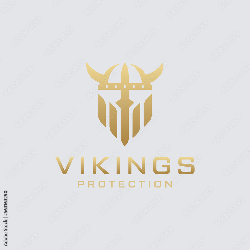 Viking logo design. Nordic warrior symbol. Horned Norseman emblem Stock ...