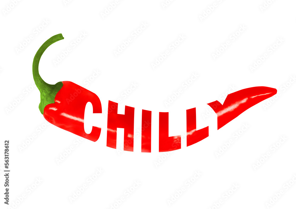 Color illustration of red chili pepper. Hot capsicum, red pepper for ...