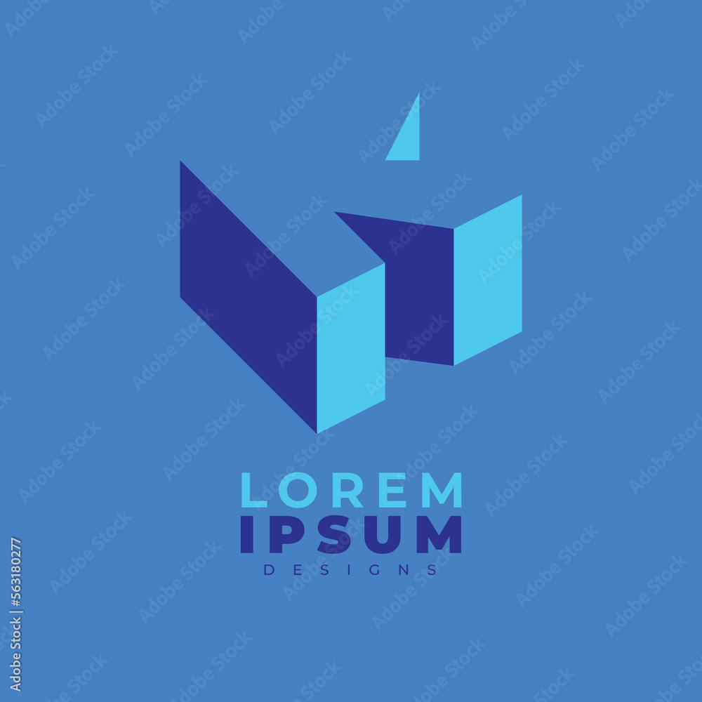 Geometric inside cut logo. K Letters. K cube monogram. Construction ...