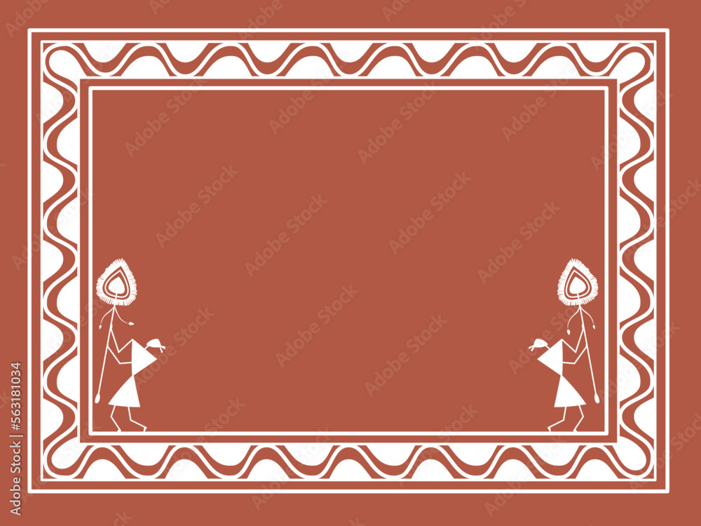 Frame from traditional Indian ornament. Sora art of idittals or warli ...