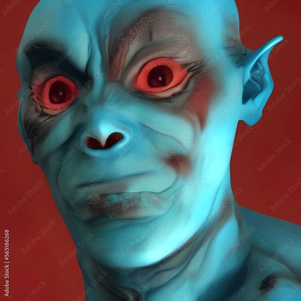 Scary monster alien in gore and glamour 3D rendition of fear and horror ...