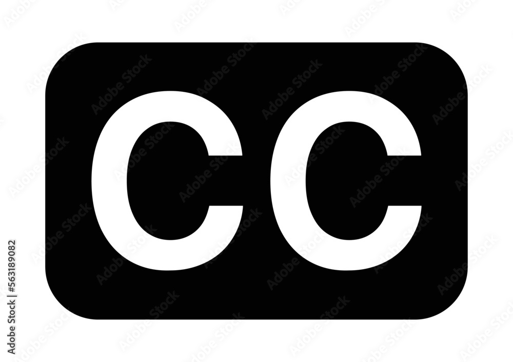 Closed captioning or subtitling flat vector icon for apps and websites ...