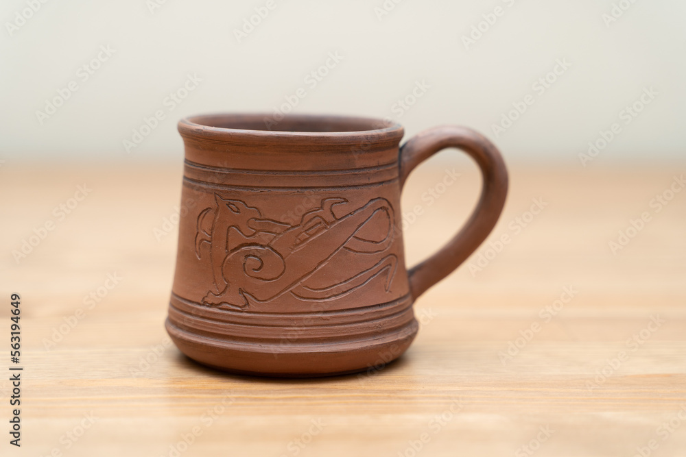 Ceramics, a ceramic product made with their own hands on a potter's ...