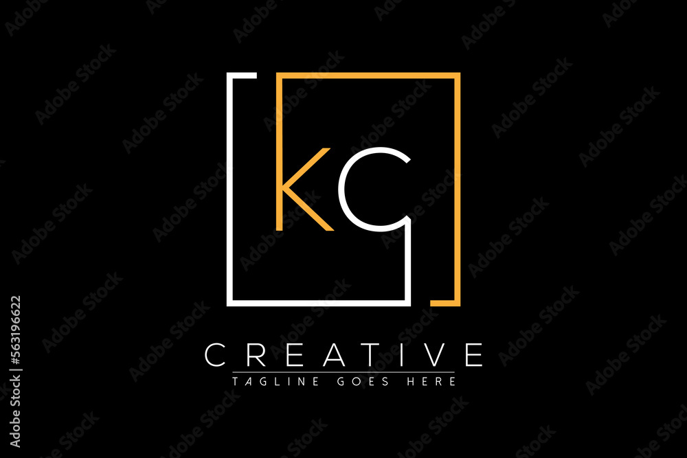 Initial letter kc, ck, k, c elegant and luxury Initial with Rectangular ...