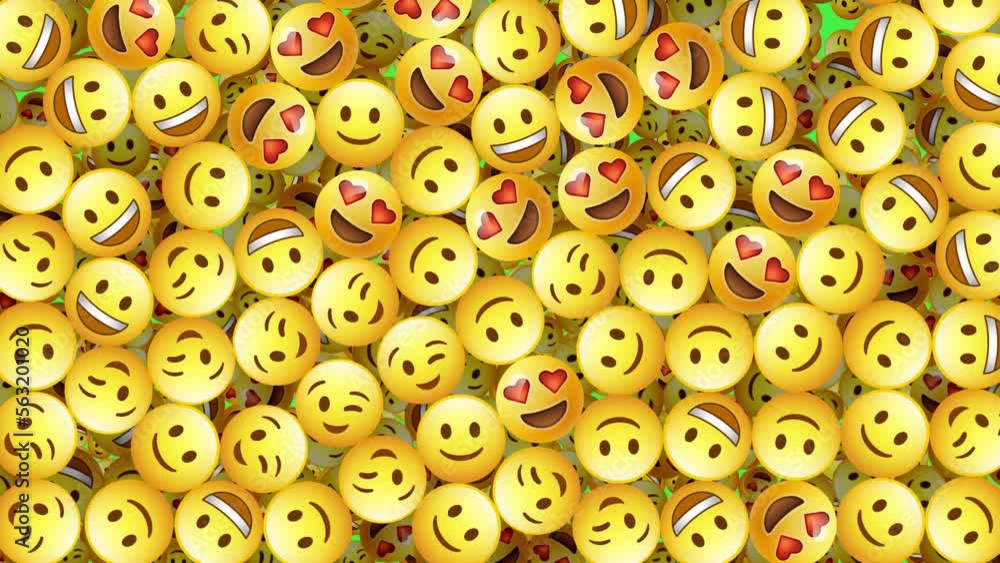 Smiling Emoji Transition Green Screen. Emoji falling transition. vídeo ...