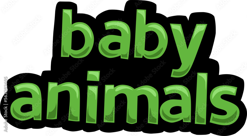 White screen animation video written BABY ANIMALS Stock Vector | Adobe ...