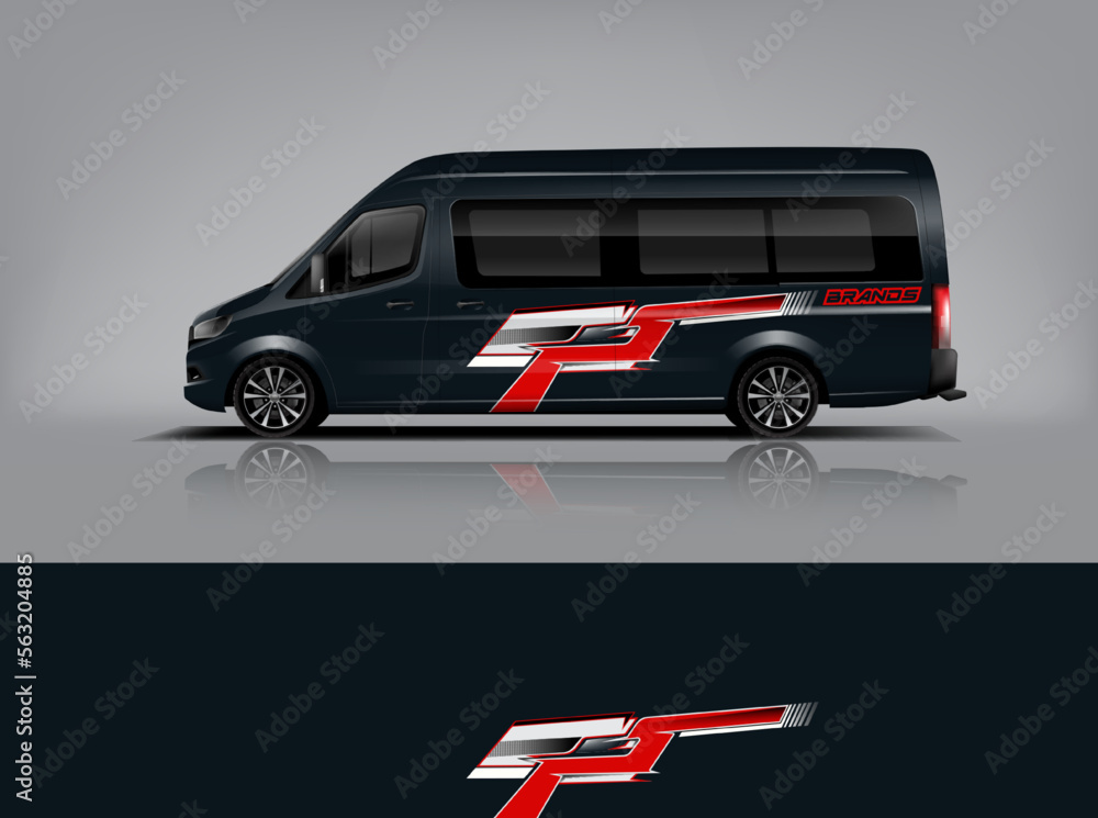 Car decal design vector. Graphic abstract stripe racing background kit ...