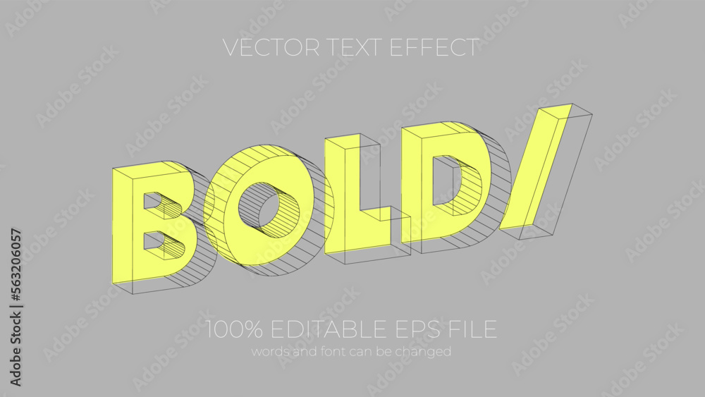 Cool bold text effect style, EPS editable text effect Stock Vector ...