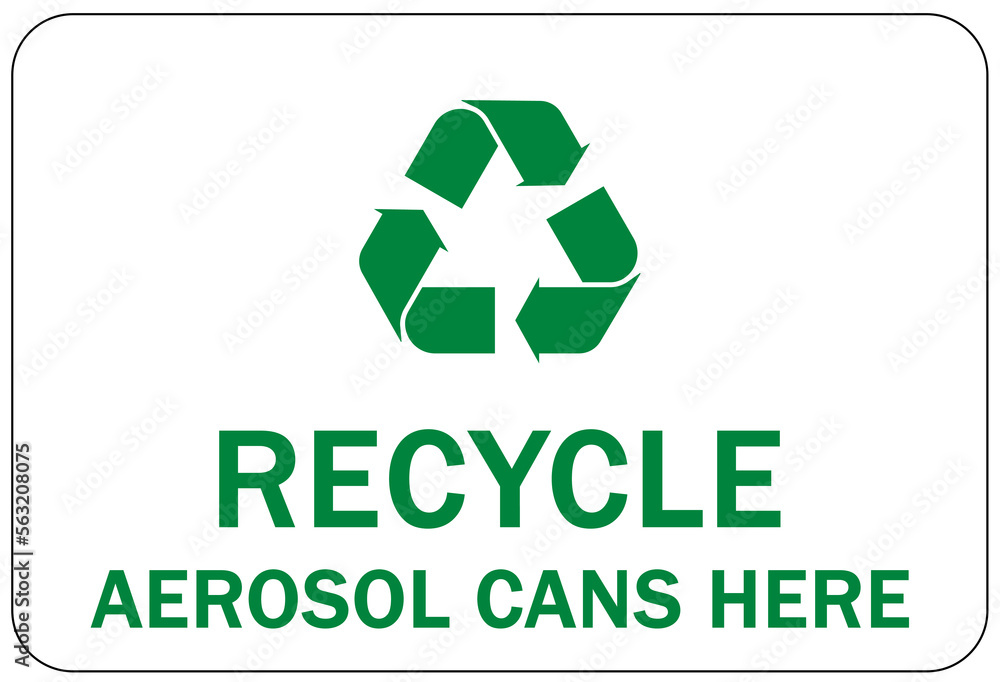 Recycle sign and labels recycling aerosol Stock Vector | Adobe Stock