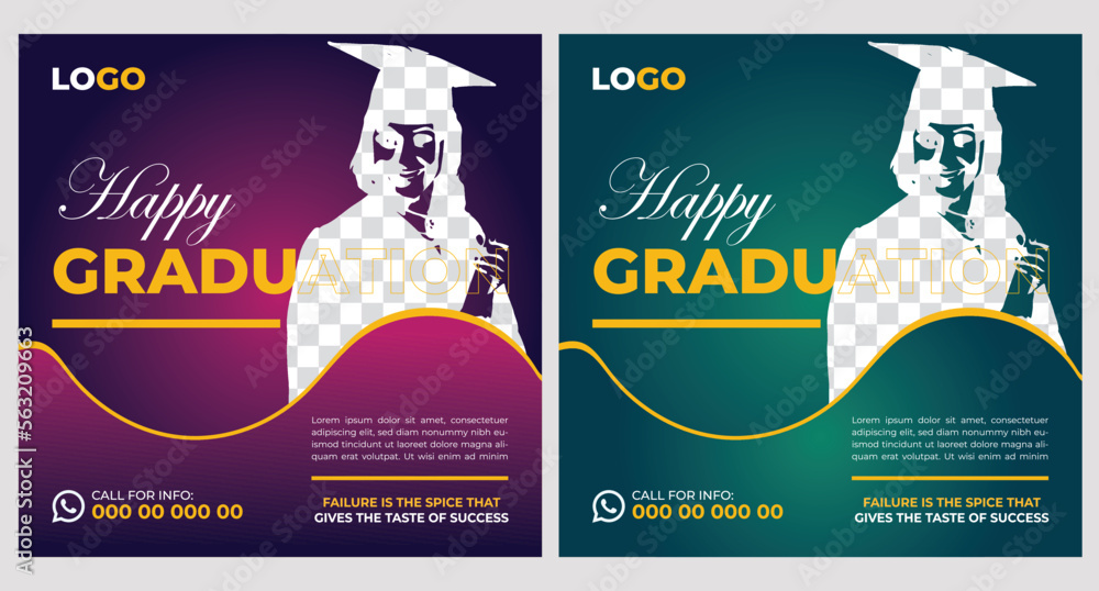 Social Media Post Kids Graduation Template for Promotion Flyer Free ...