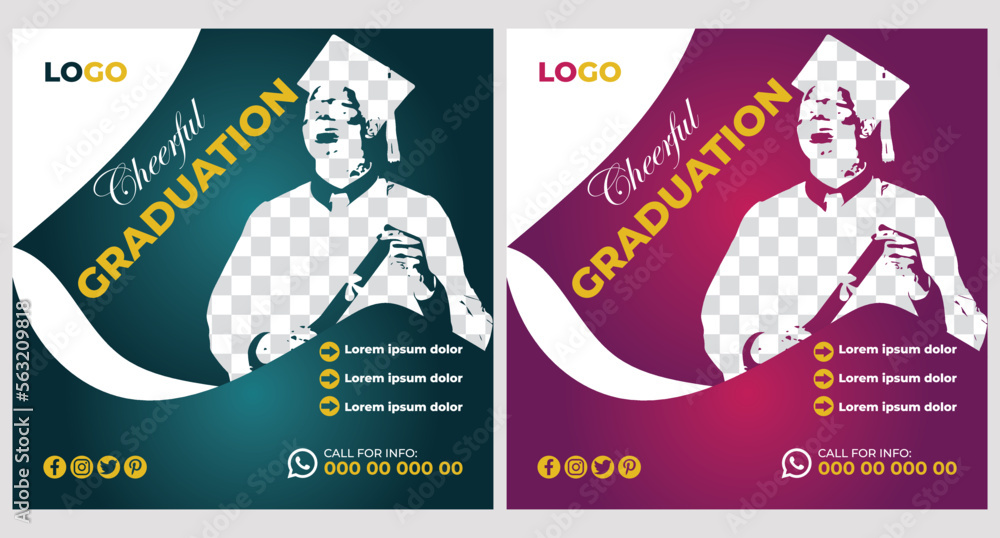 Social Media Post Kids Graduation Template for Promotion Flyer Free ...