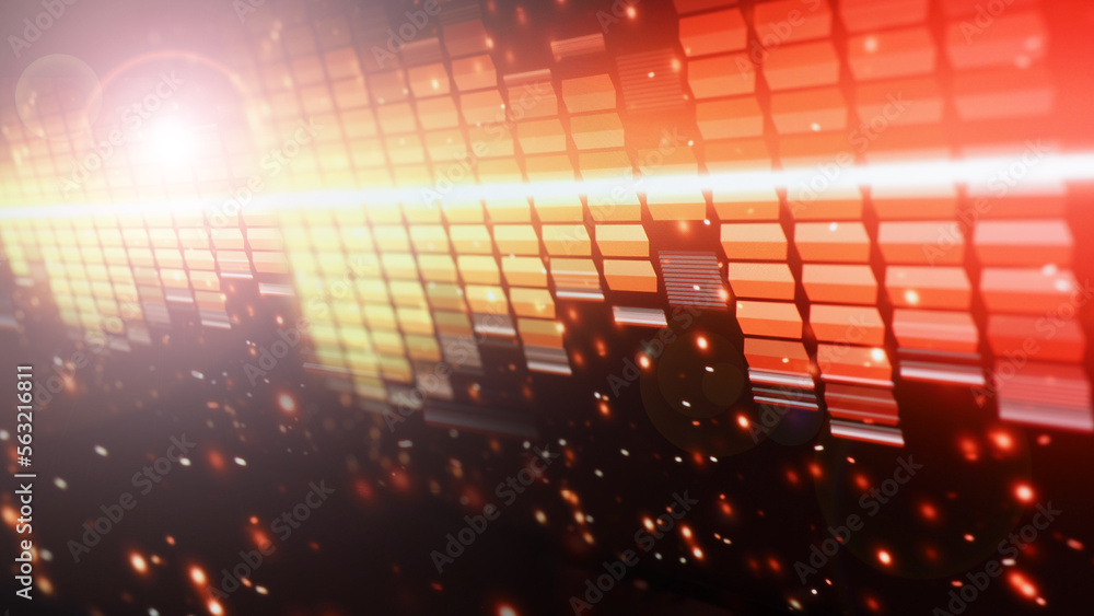 Sound equalizer. Wave pattern of music sounds element on monitor screen ...