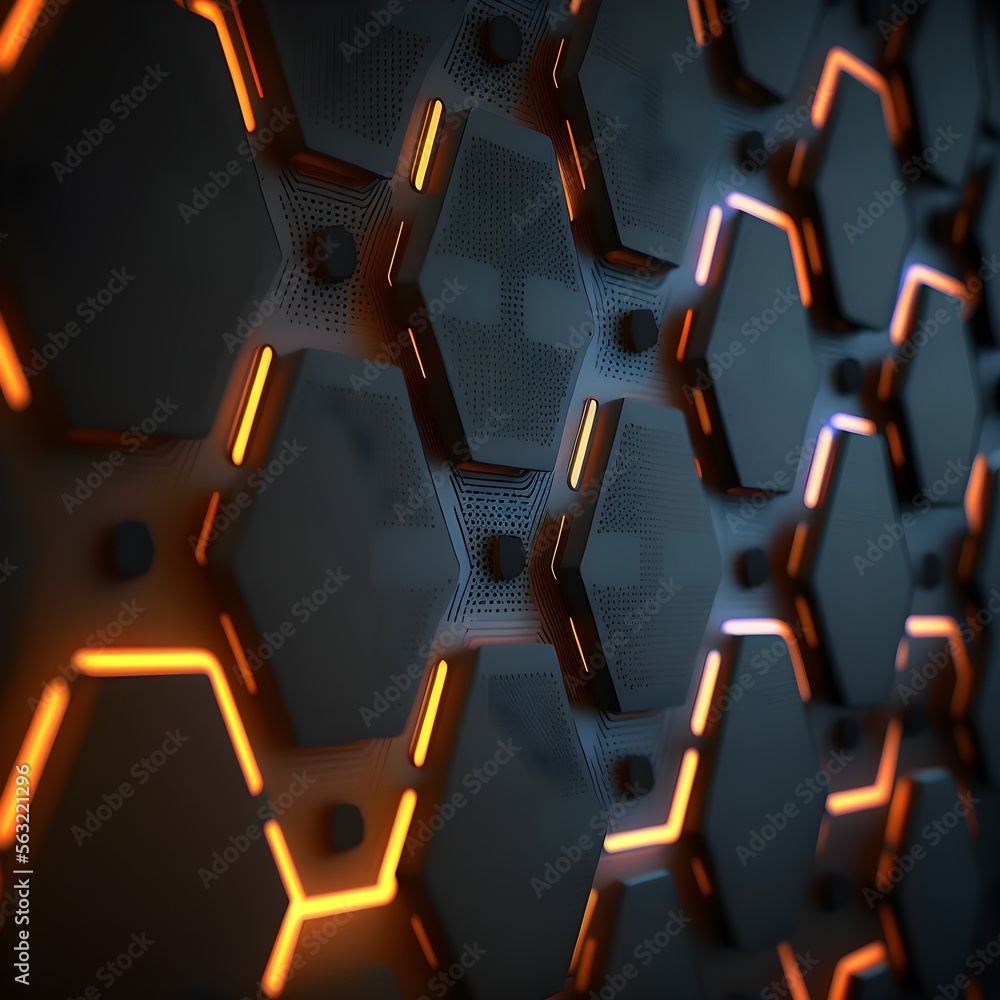 2d hexagon black metal patterns with cyberpunk lights shader ultra ...