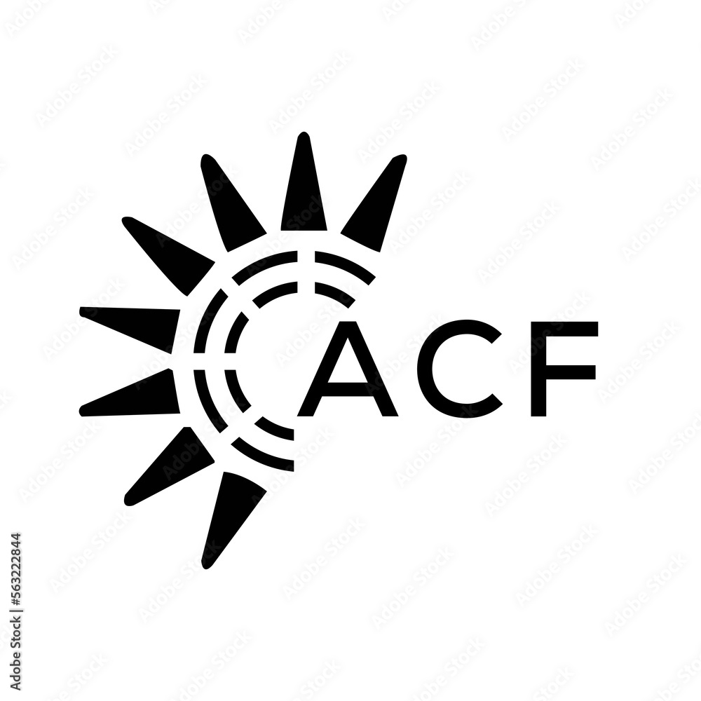 ACF letter logo. ACF image on white background and black letter. ACF ...