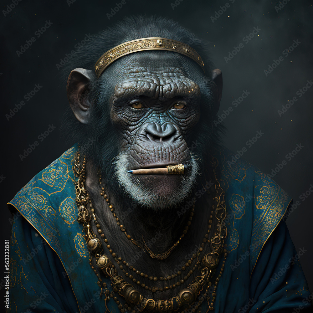 An aristocratic Monkey created with Generative AI technology Stock ...