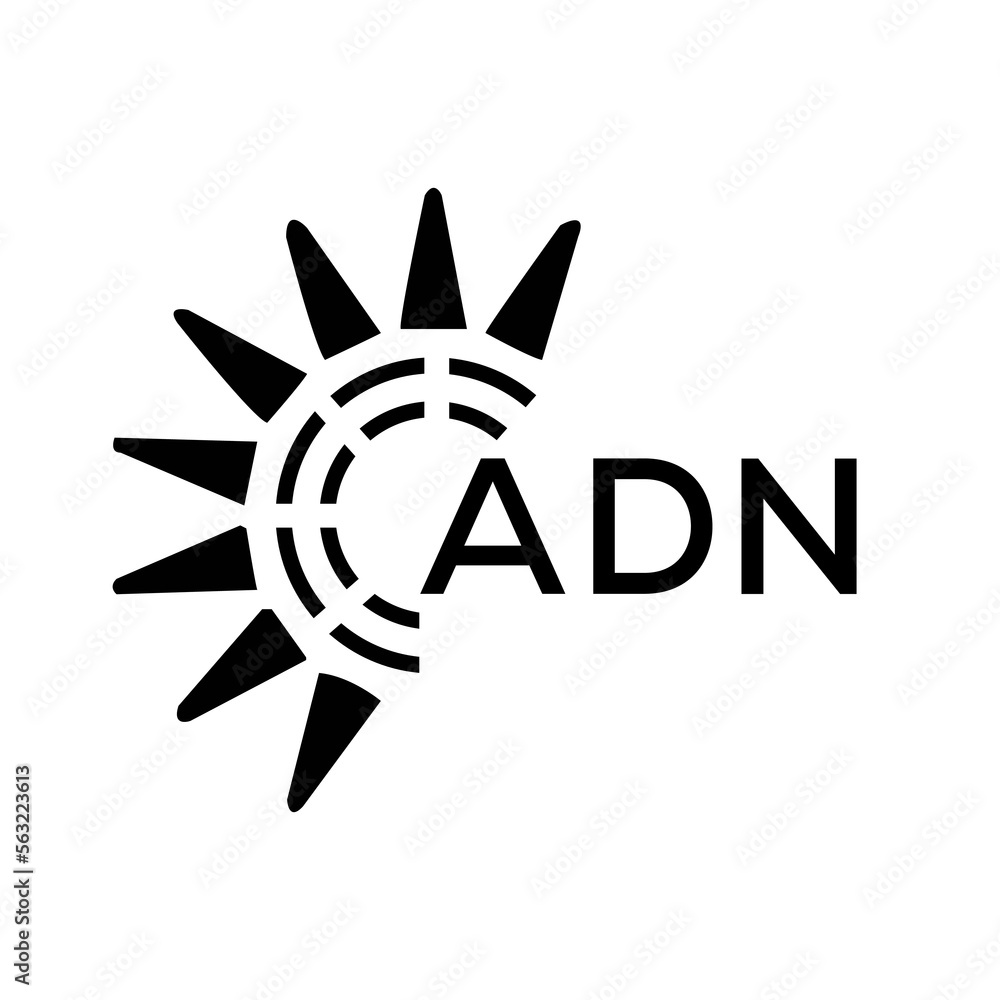 ADN letter logo. ADN image on white background and black letter. ADN ...