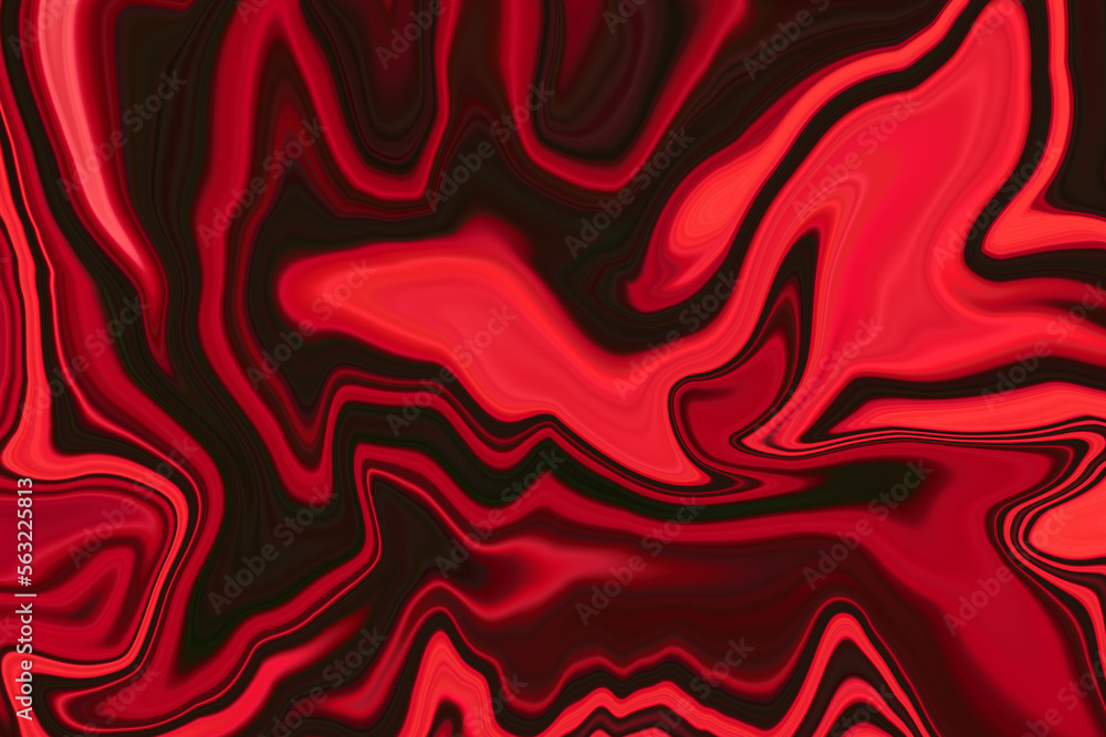 Red silk background with red swirl wave lines, acrylic ink effect red ...