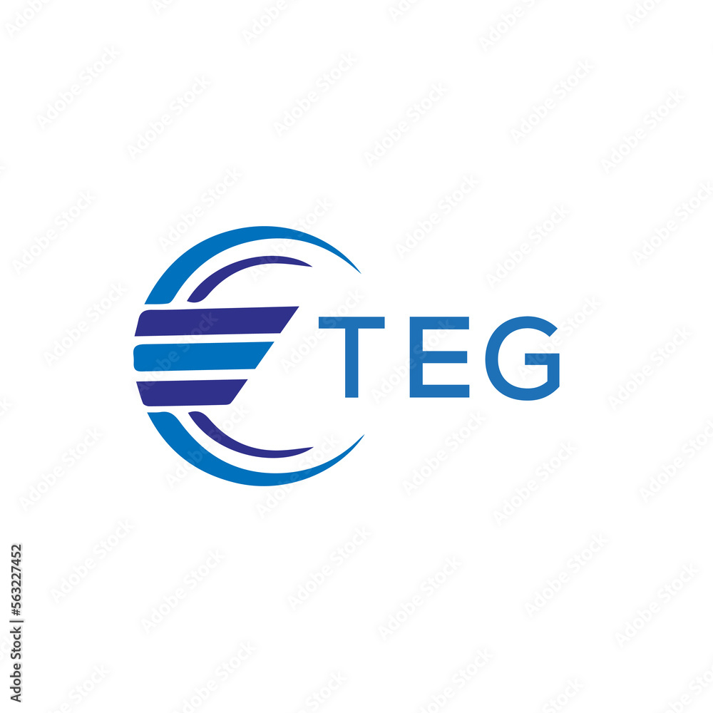 TEG letter logo. TEG blue image on white background. TEG vector logo ...