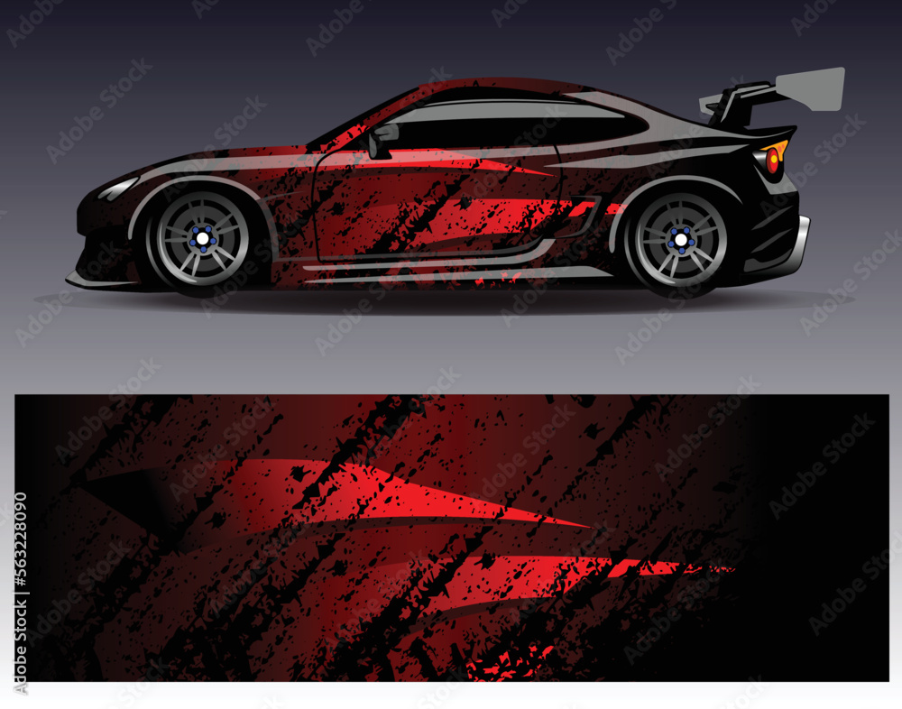 Vektorová grafika „Car wrap design vector. Graphic abstract stripe ...