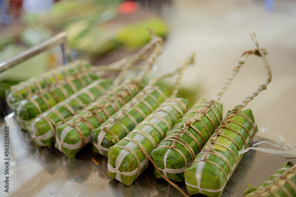 Vietnamese Sticky Rice Cake (tet cake), Vietnamese traditional new year ...