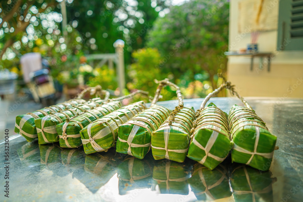 Vietnamese Sticky Rice Cake (tet cake), Vietnamese traditional new year ...