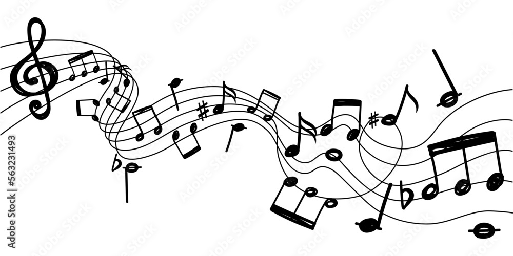 Music piano sheet, chord pattern. Monochrome abstract classic melody ...