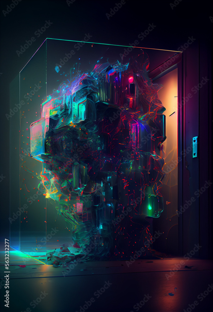 Multispectral Imaging in neon and cinecolor by Generative AI Stock ...
