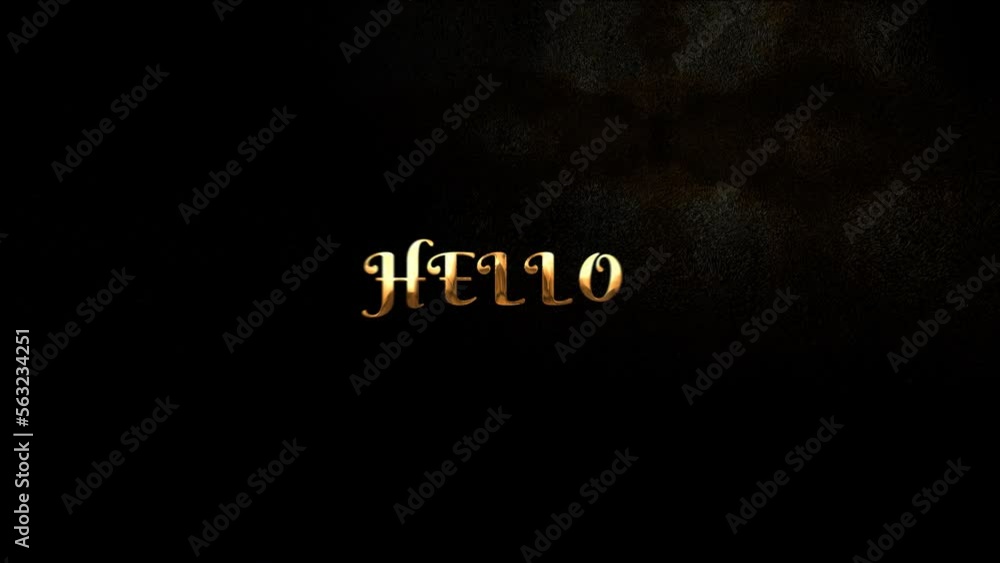 Hello Animated Text Particles in Gold Color. Great for video ...