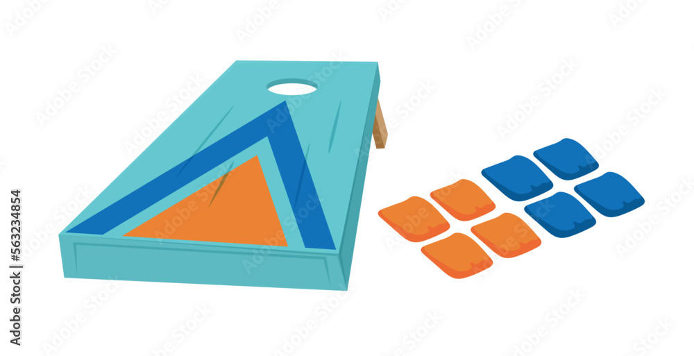 cornhole game with board and bag Stock Vector | Adobe Stock