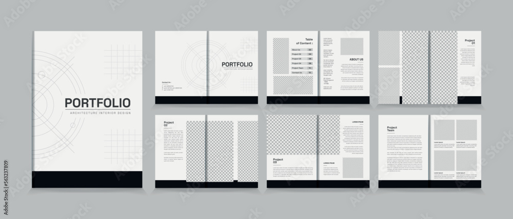 Architecture and interior portfolio layout design, a4 standard size ...