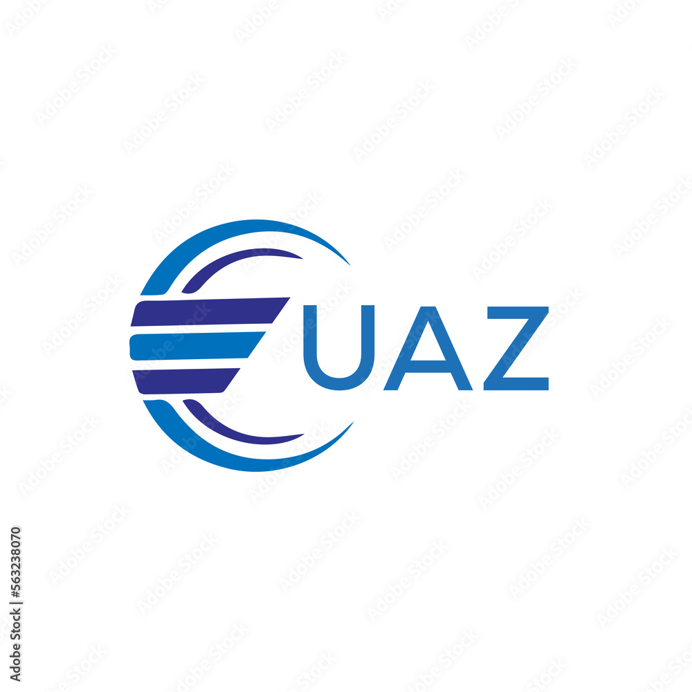 UAZ letter logo. UAZ blue image on white background. UAZ vector logo ...