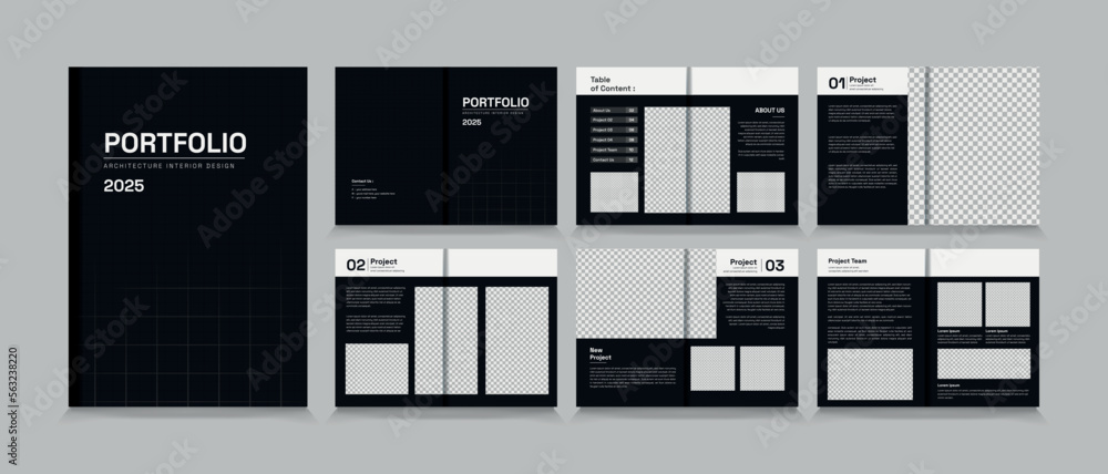 Architecture and interior portfolio layout design, a4 standard size ...