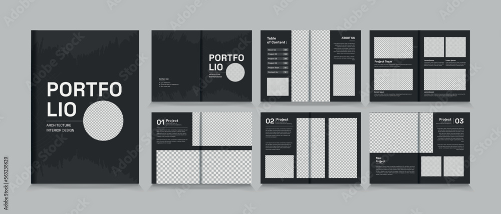 Architecture and interior portfolio layout design, a4 standard size ...