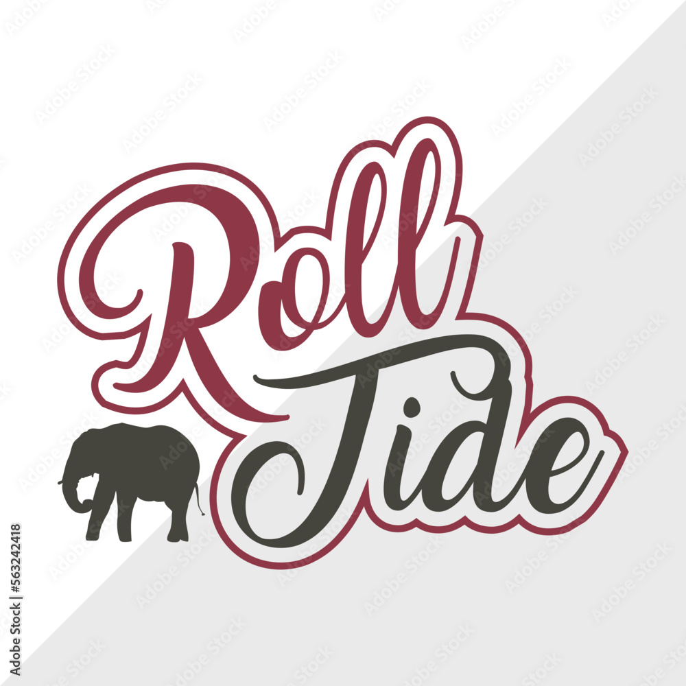 Roll Tide SVG Cut File, Elephant Svg, Alabama Crimson Svg, Alabama Svg ...