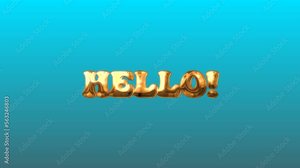 Hello! Handwritten Animated text in gold color on black, gradient ...