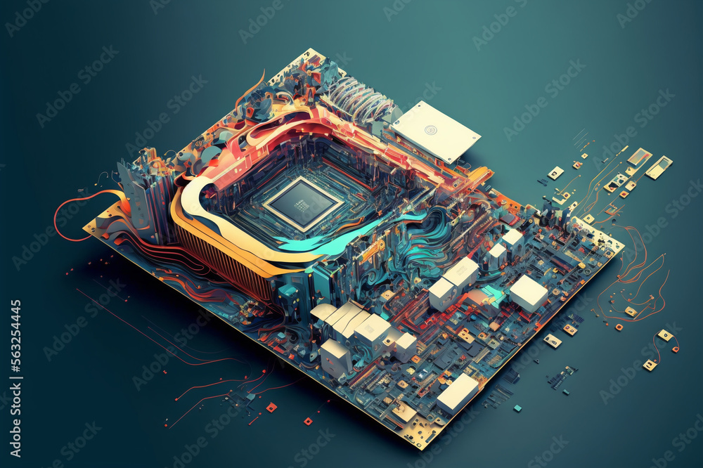 High-end PC motherboard artwork, Digital Art Design, unique ...